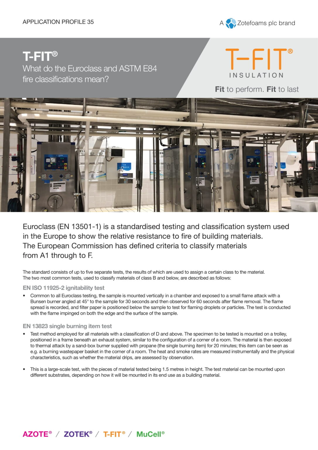 Euroclass and ASTM E-84 - T-FIT Insulation